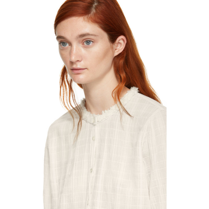 Raquel Allegra Off-White Plaid Gauze Shirt Raquel Allegra