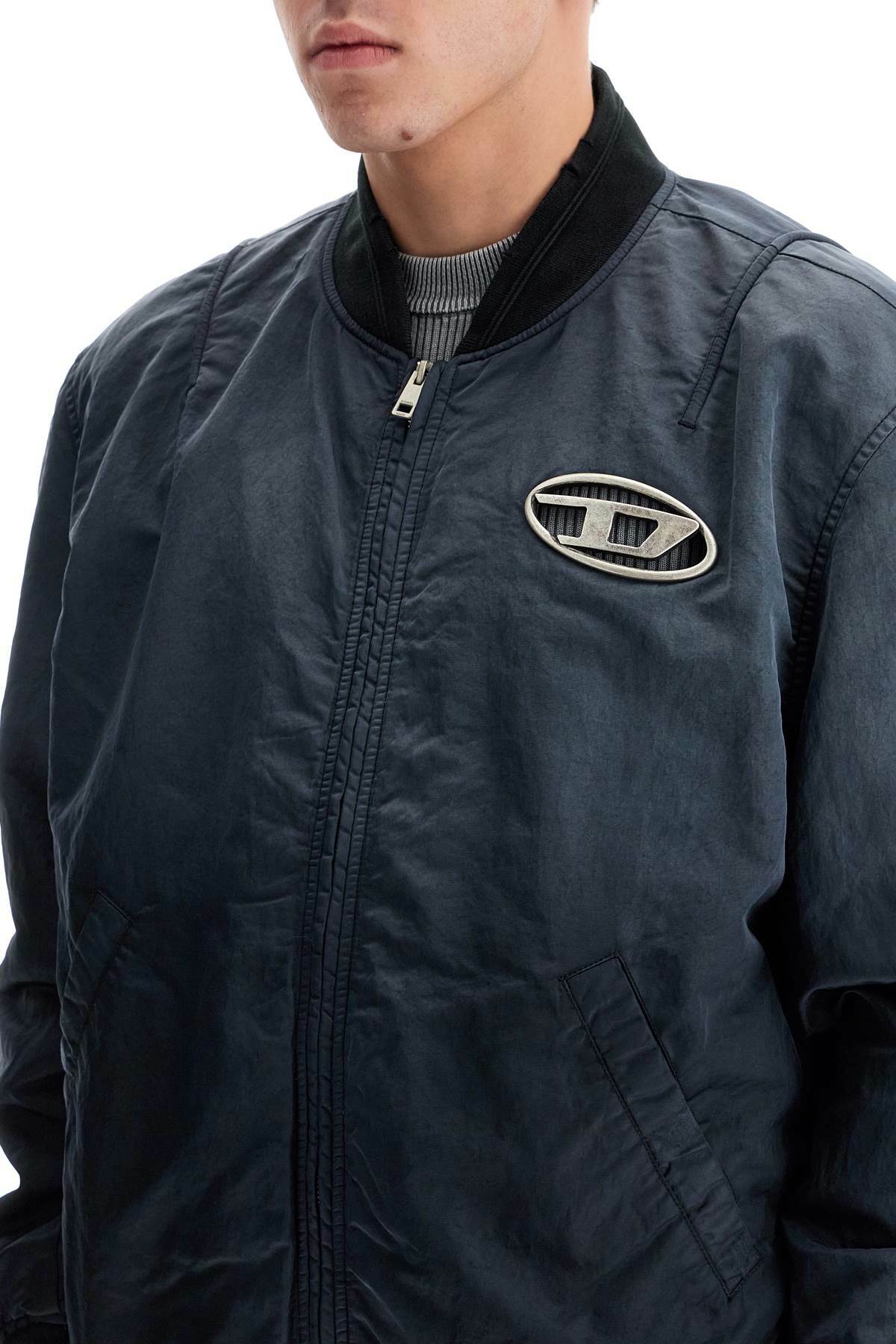 DIESEL gradient effect bomber jacket Black Diesel