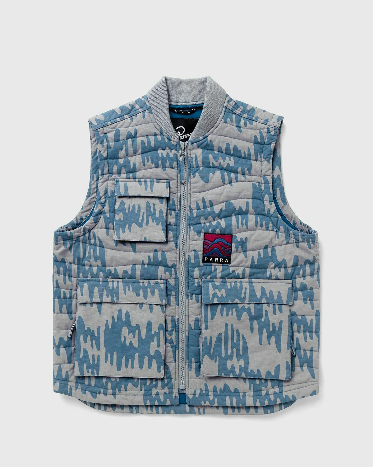 By Parra Tremor Pattern Vest Blue|Grey Vests By Parra