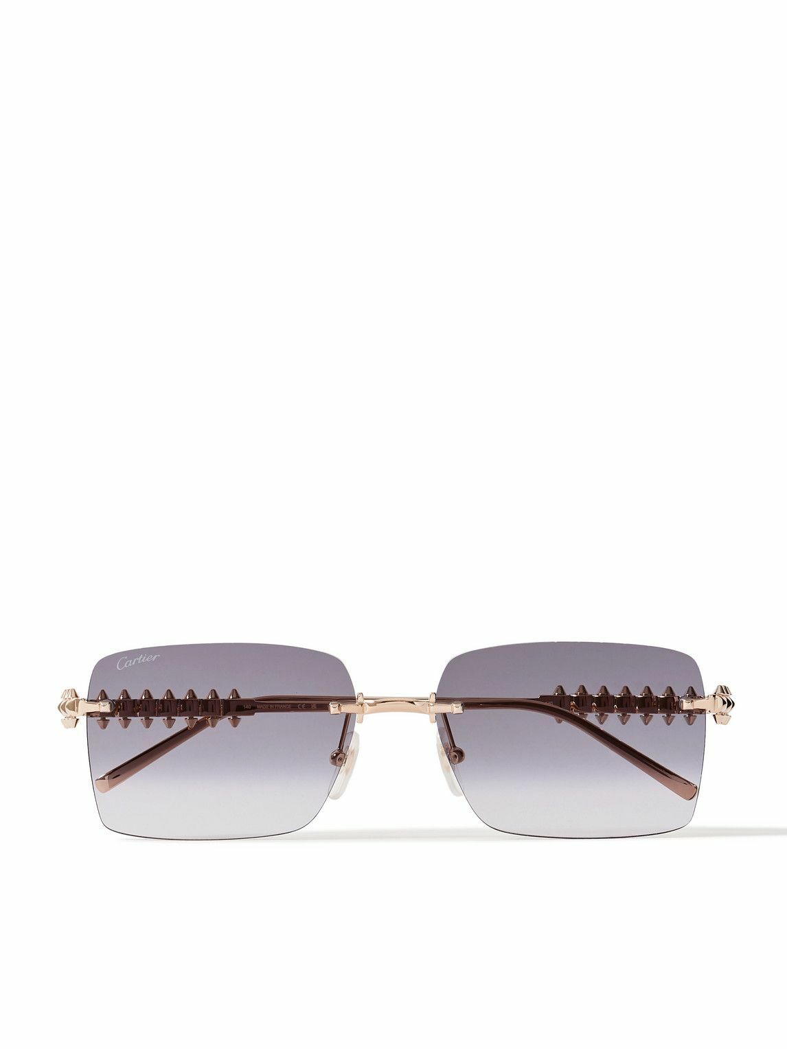 Cartier Eyewear - Clash de Cartier Rimless Rectangular-Frame Gold-Tone ...