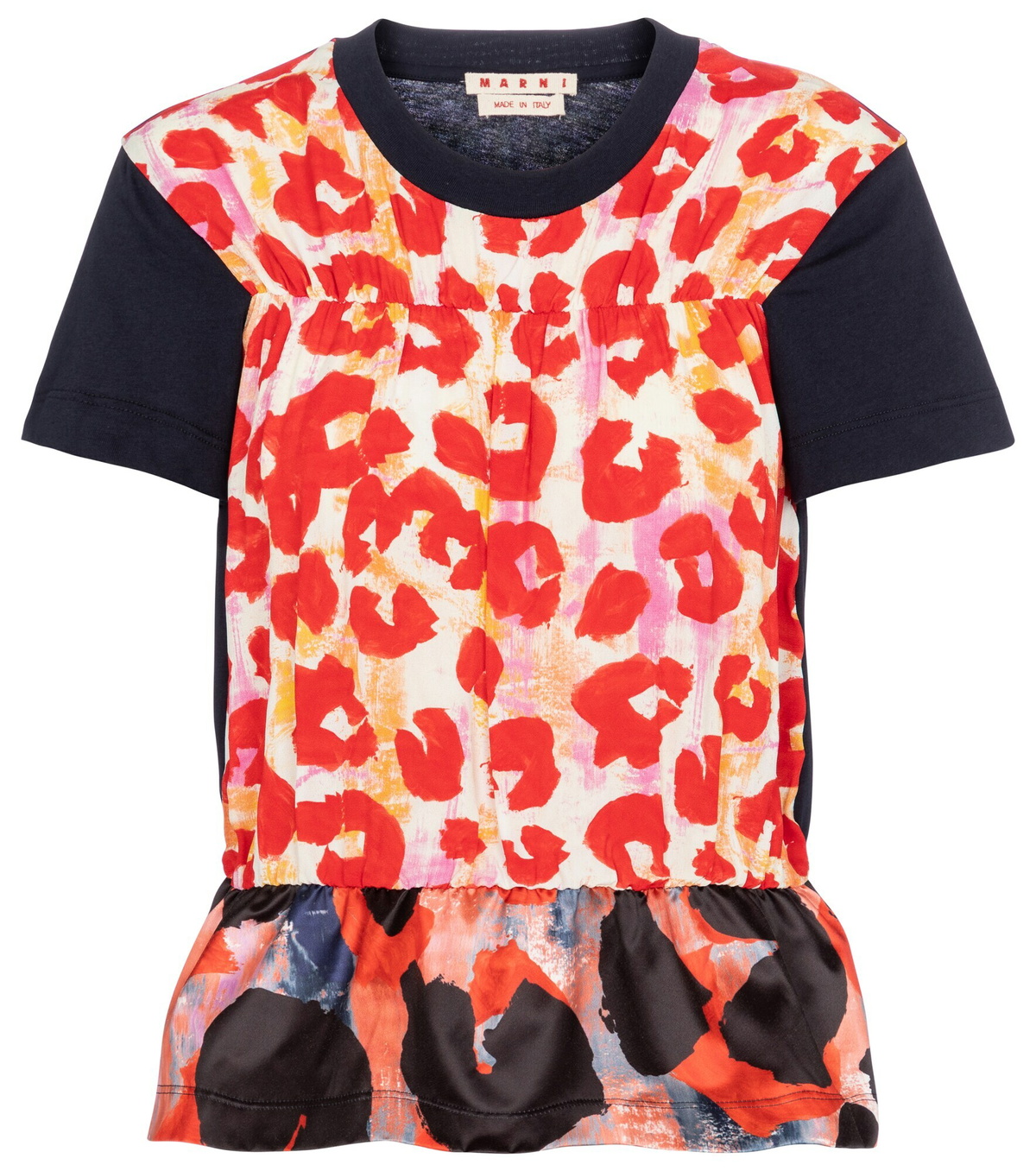 Marni - Leopard-print peplum T-shirt Marni