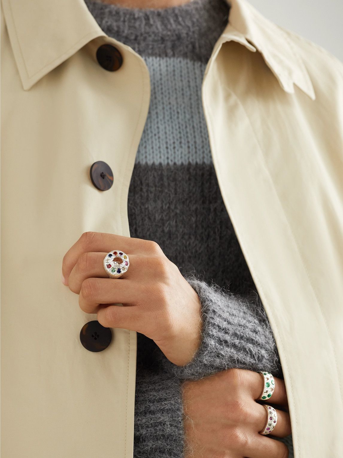 Bleue Burnham - Sterling Silver Sapphire Signet Ring - Silver Bleue Burnham