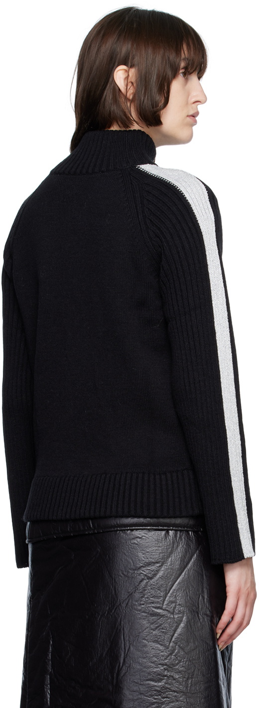 TheOpen Product Black Two-Way Zip Sweater TheOpen Product