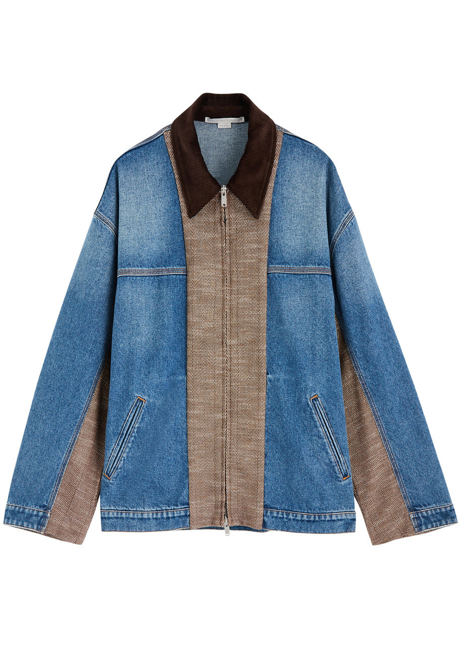 Stella Mccartney Herringbone Tweed and Denim Jacket Stella McCartney
