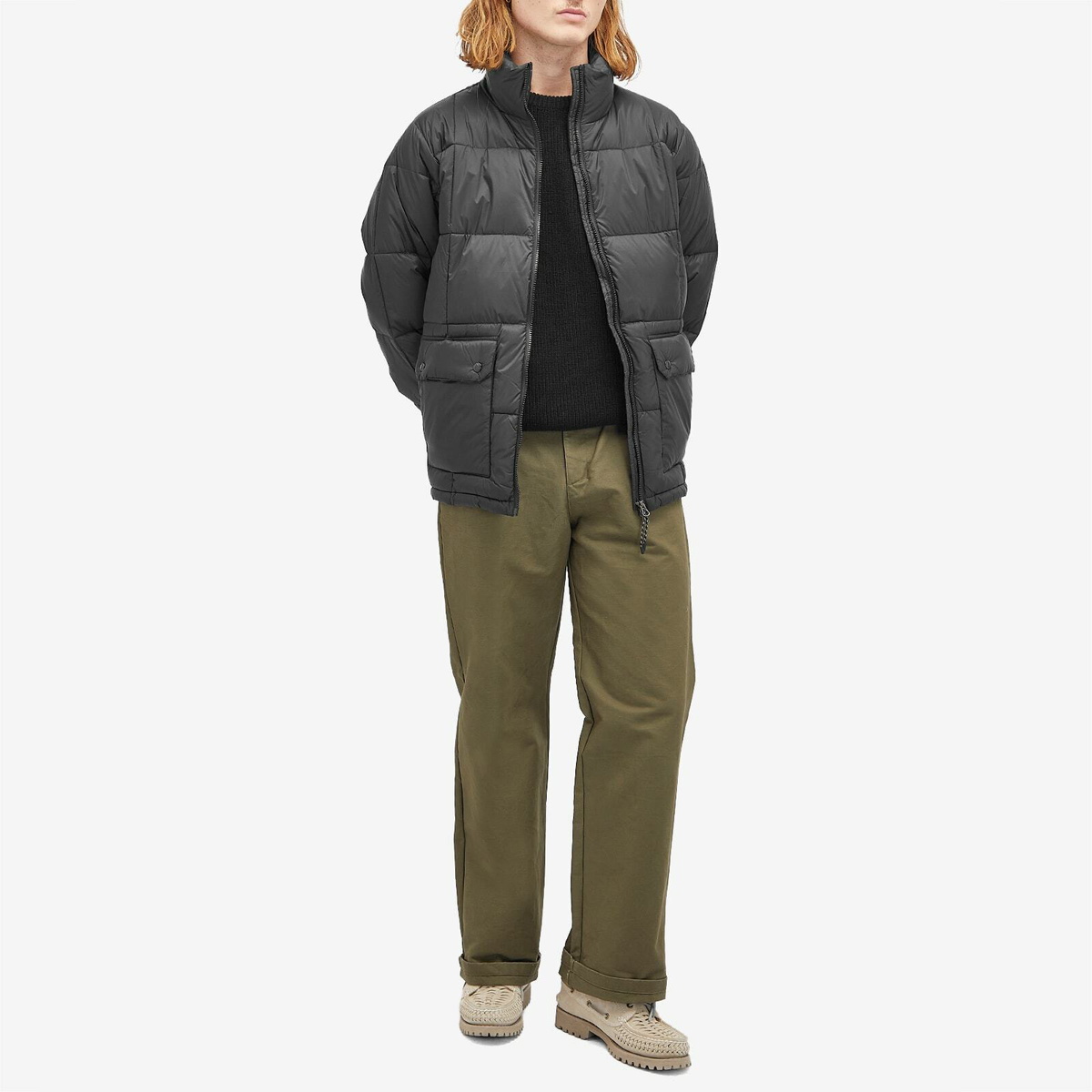 Taion Men's Volume Hooded Down Jacket in Black Taion Extra