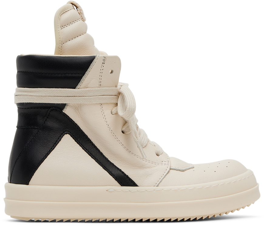 Rick Owens Kids Black & Off-White Geobaskets Sneakers Rick Owens