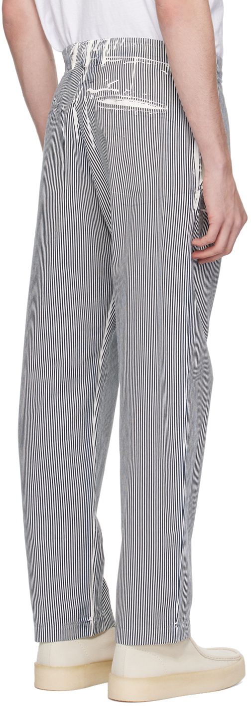 RANRA White & Navy Kennari Trousers RANRA