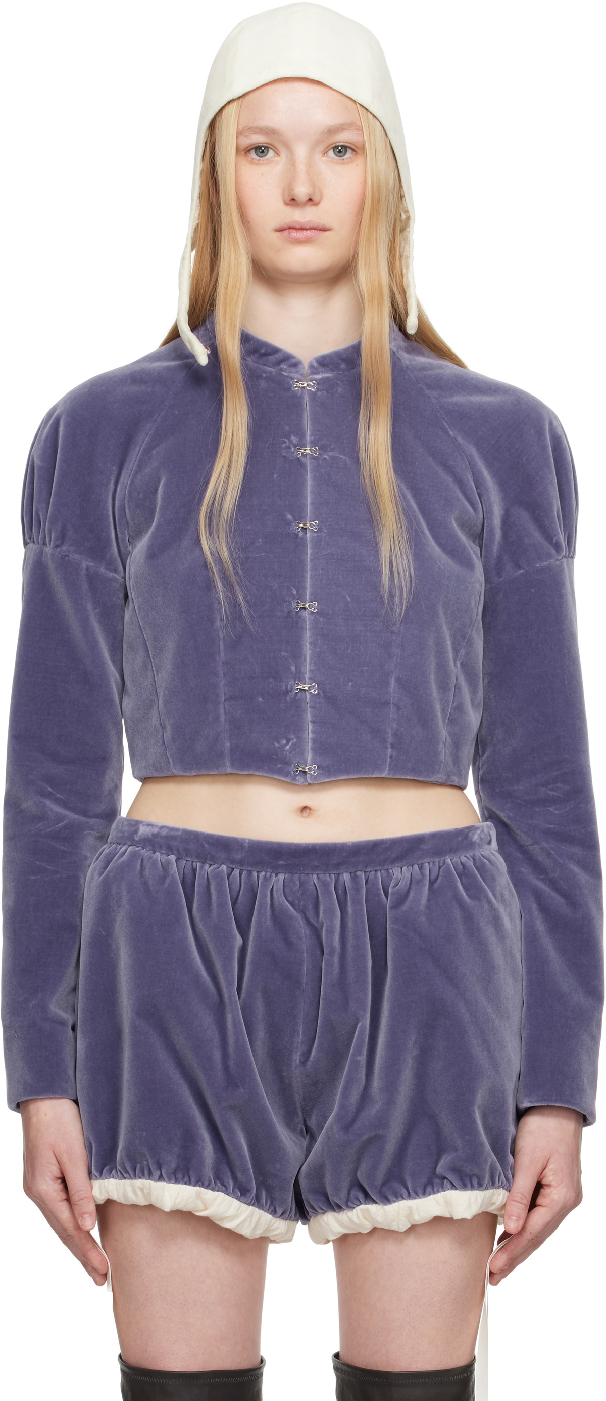 COLLEEN ALLEN Purple Velvet Bodice Jacket COLLEEN ALLEN