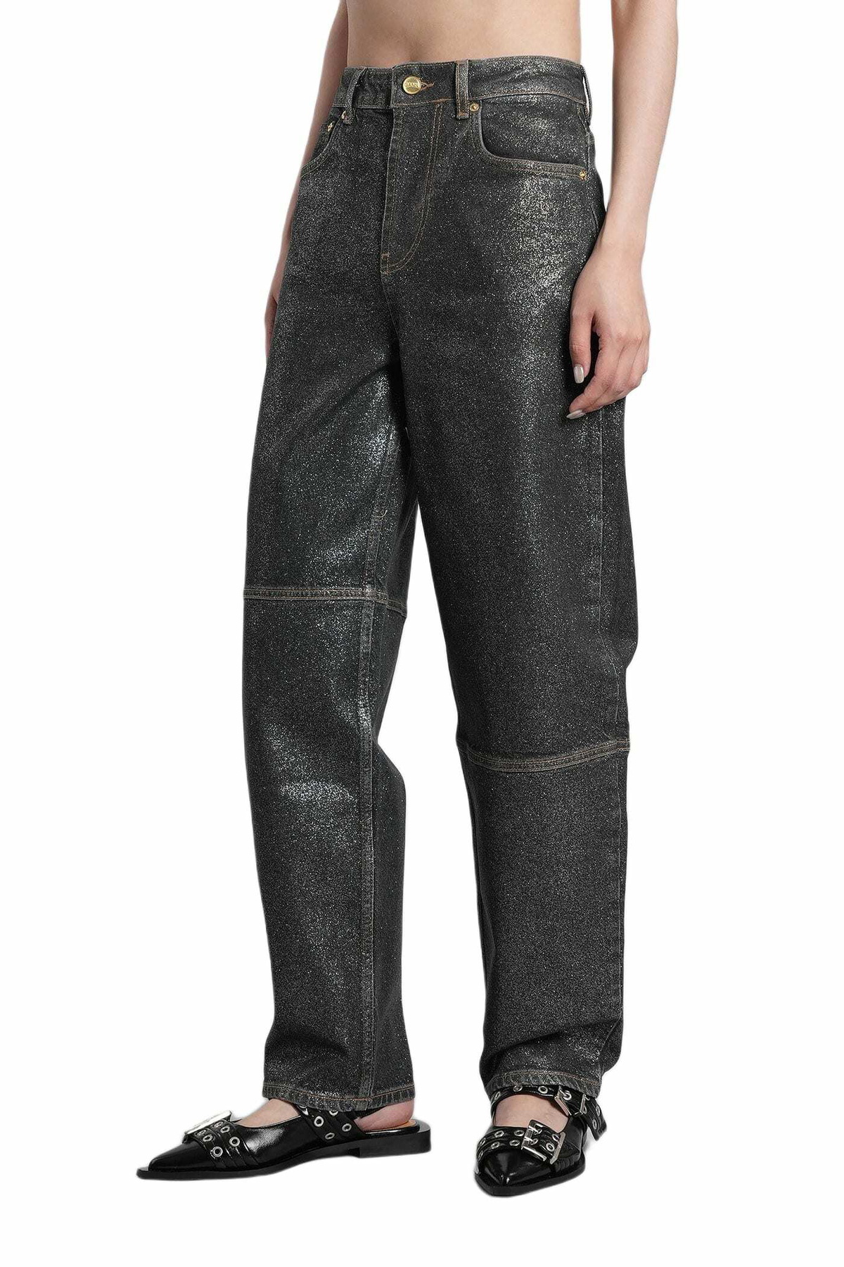 Ganni Jeans In Black Cotton GANNI