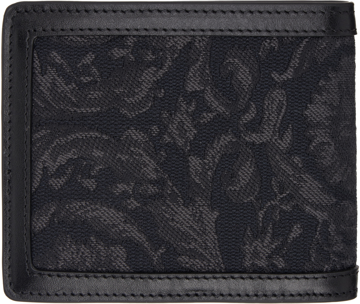 Versace Black Barocco Jacquard Bifold Wallet Versace
