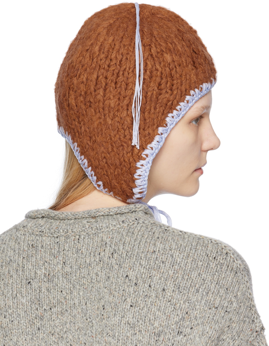 Acne Studios Brown Ear Flaps Beanie Acne Studios