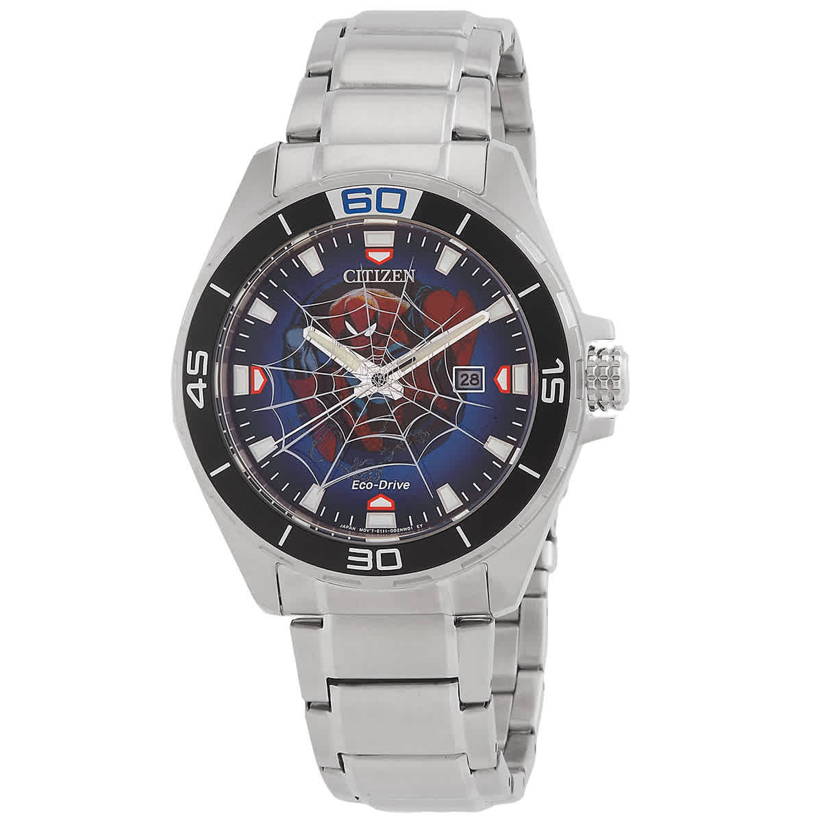 Citizen Spider-Man Eco-Drive Blue Dial Mens Watch BM7610-52W Citizen