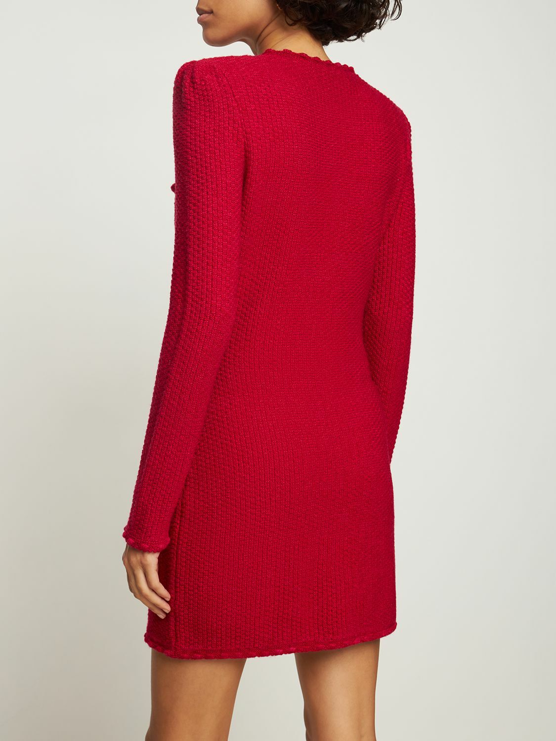 SELF-PORTRAIT Mélange Wool Blend Knit Mini Dress Self-Portrait