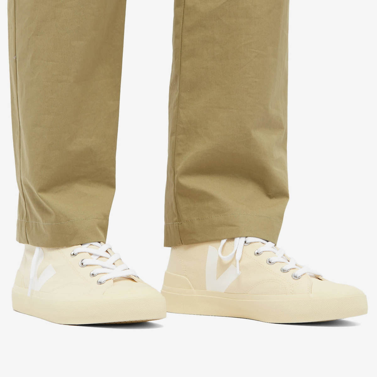 Veja Men's Wata High Top Sneakers in Butter White/Butter Sole VEJA