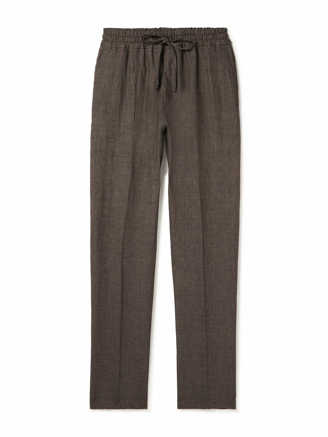 Kingsman - Straight-Leg Linen Drawstring Trousers - Brown Kingsman