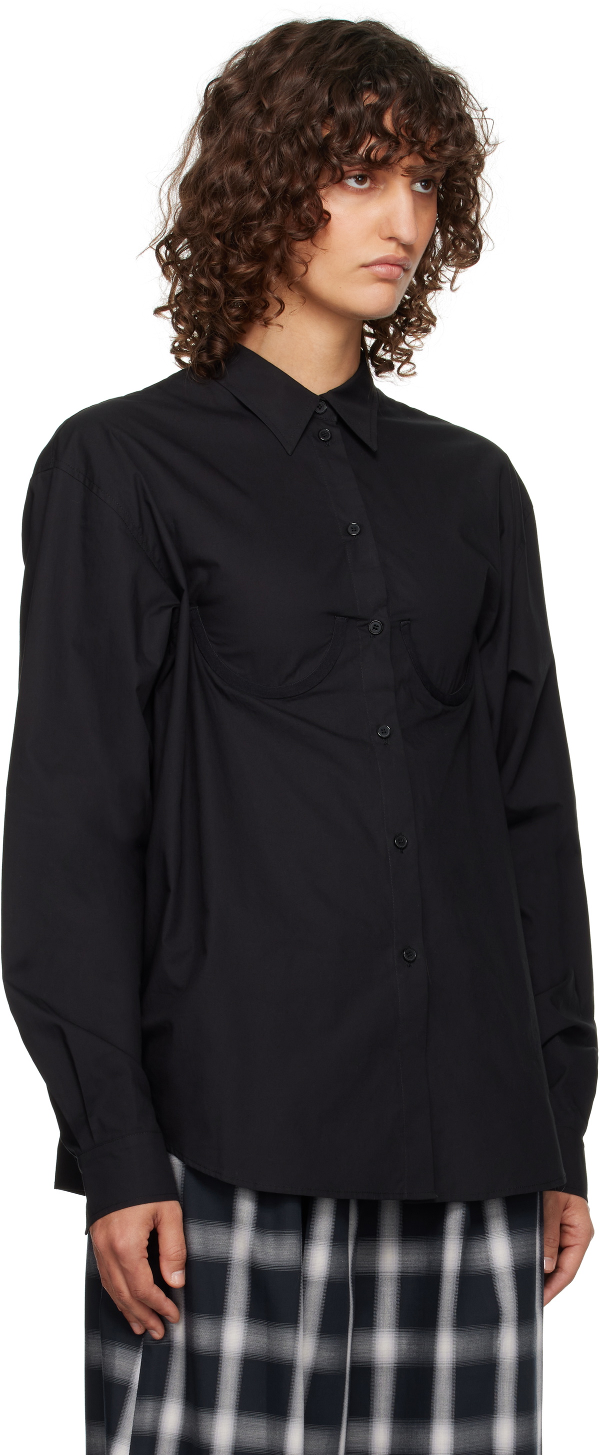 Pushbutton Black Bra Detail Shirt Pushbutton