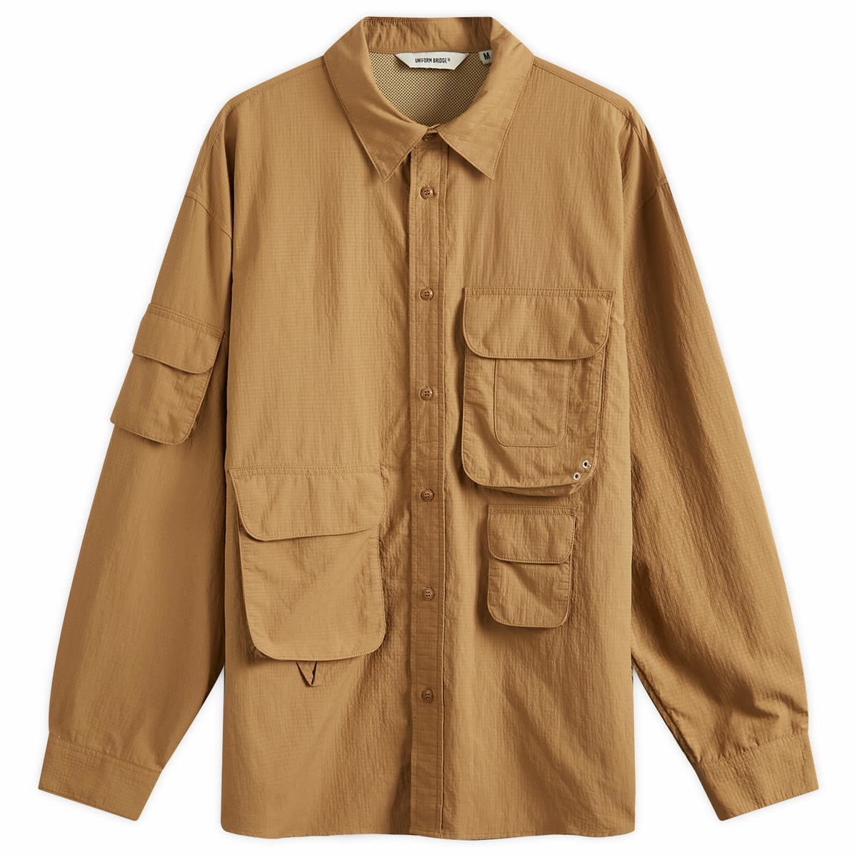 Uniform Bridge Men's Ripstop Multi Pocket Shirt in Tan Uniform Bridge