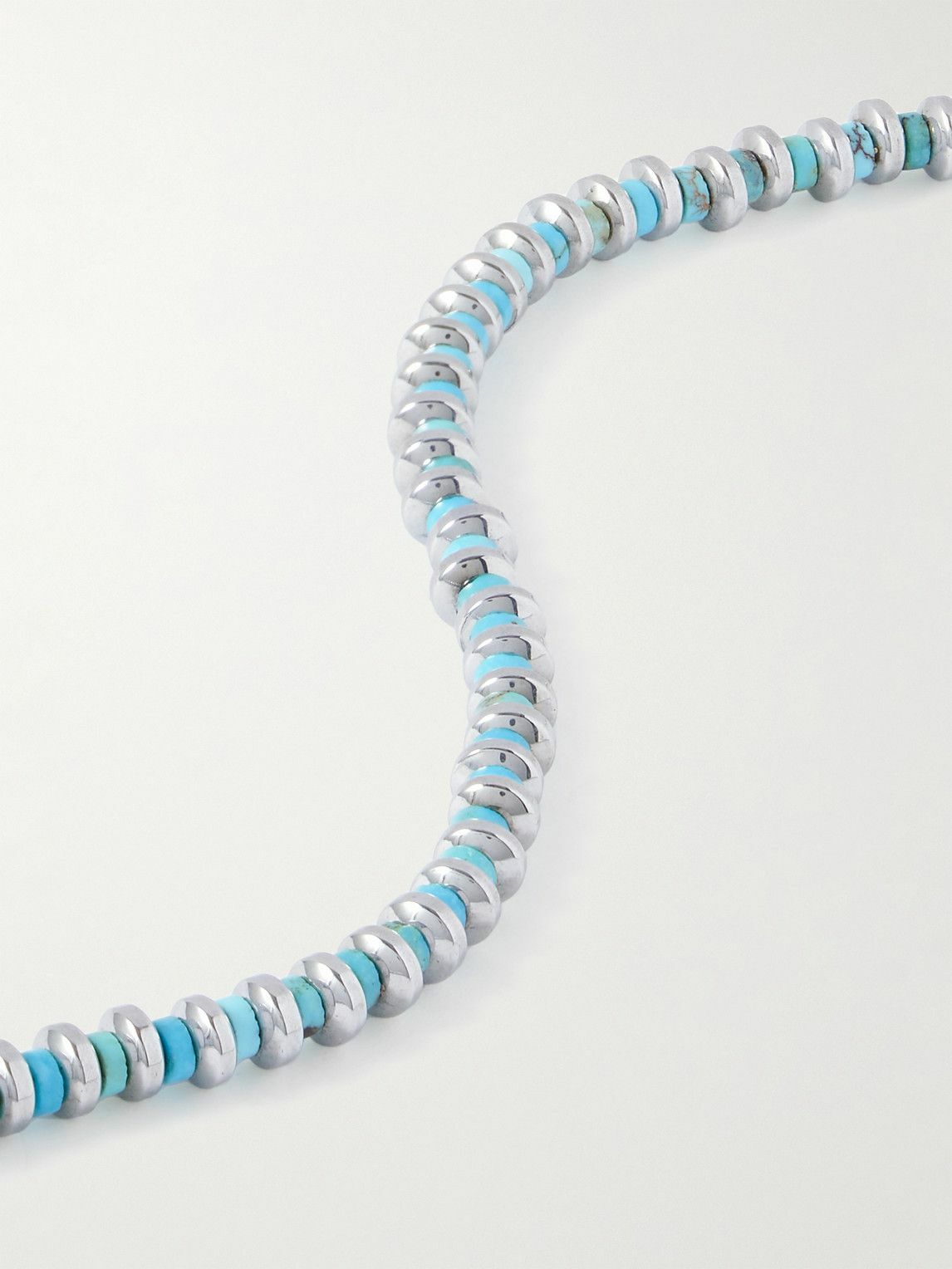 Mikia - Silver, Hematite and Turquoise Necklace Mikia