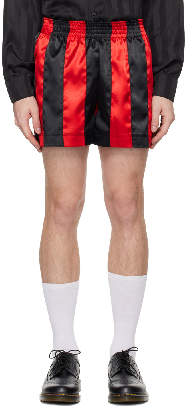 Adam Jones SSENSE Exclusive Black & Red Stripe Ribbon Footy Shorts