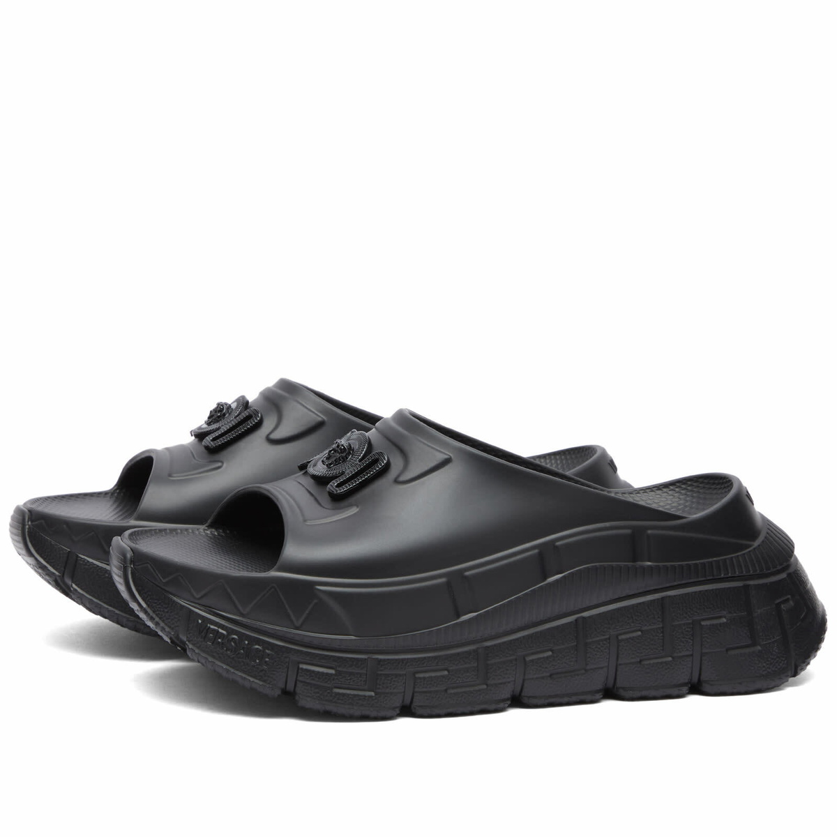 Versace Women's Platform Slides in Black Versace