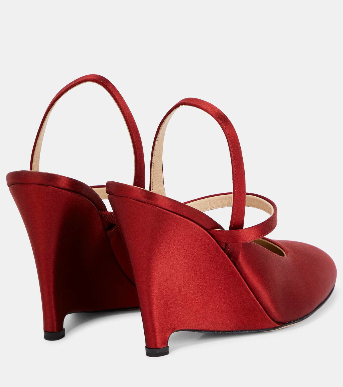 Emilia Wickstead Aster satin wedge pumps Emilia Wickstead