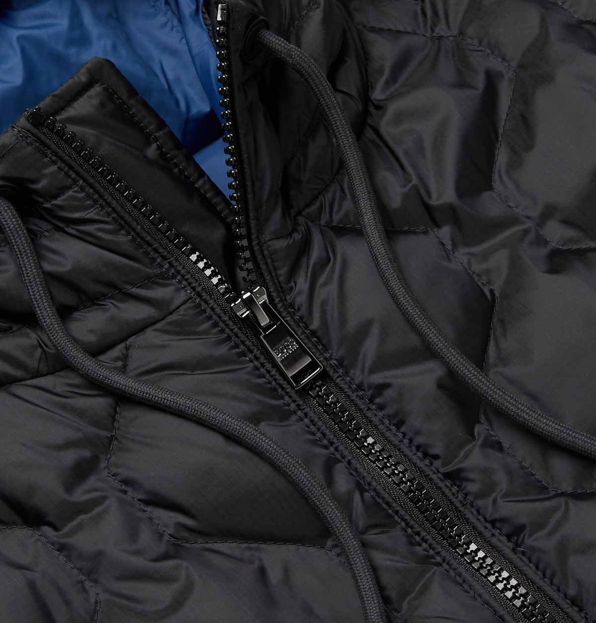 Hugo Boss - Quilted Ripstop-Shell Hooded Jacket - Blue Hugo Boss