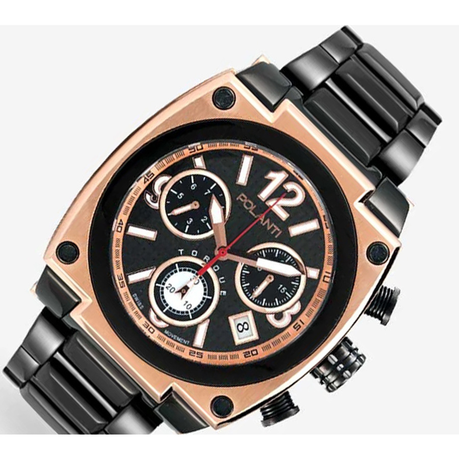 Polanti Torque Ii Chrono Chronograph Black Dial Mens Watch PLT2003-RGBK ...