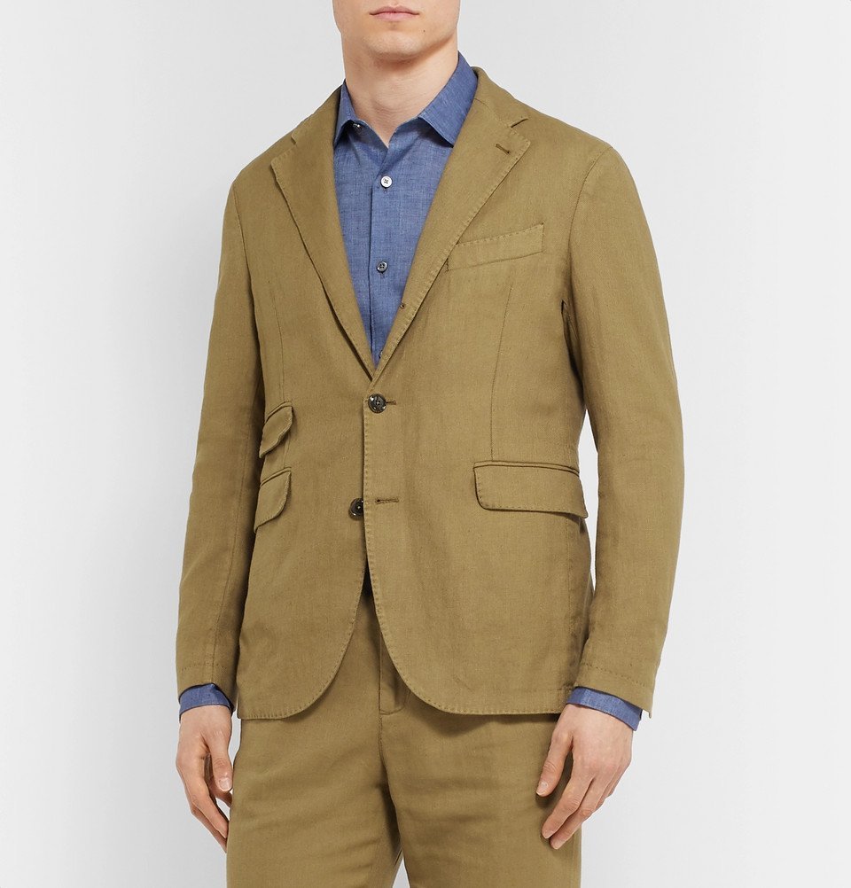 MAN 1924 - Tobacco Kennedy Slim-Fit Unstructured Twill Suit Jacket ...