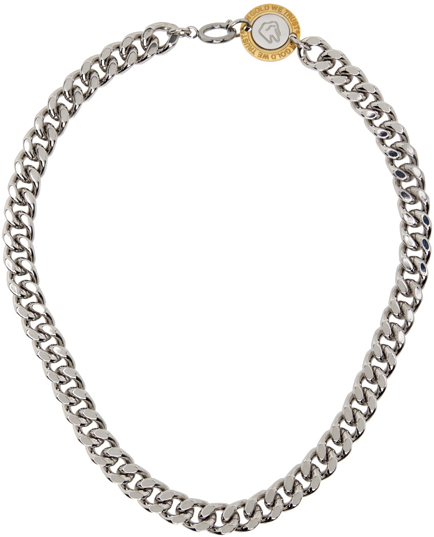 IN GOLD WE TRUST PARIS Silver Curb Chain Necklace IN GOLD WE TRUST PARIS