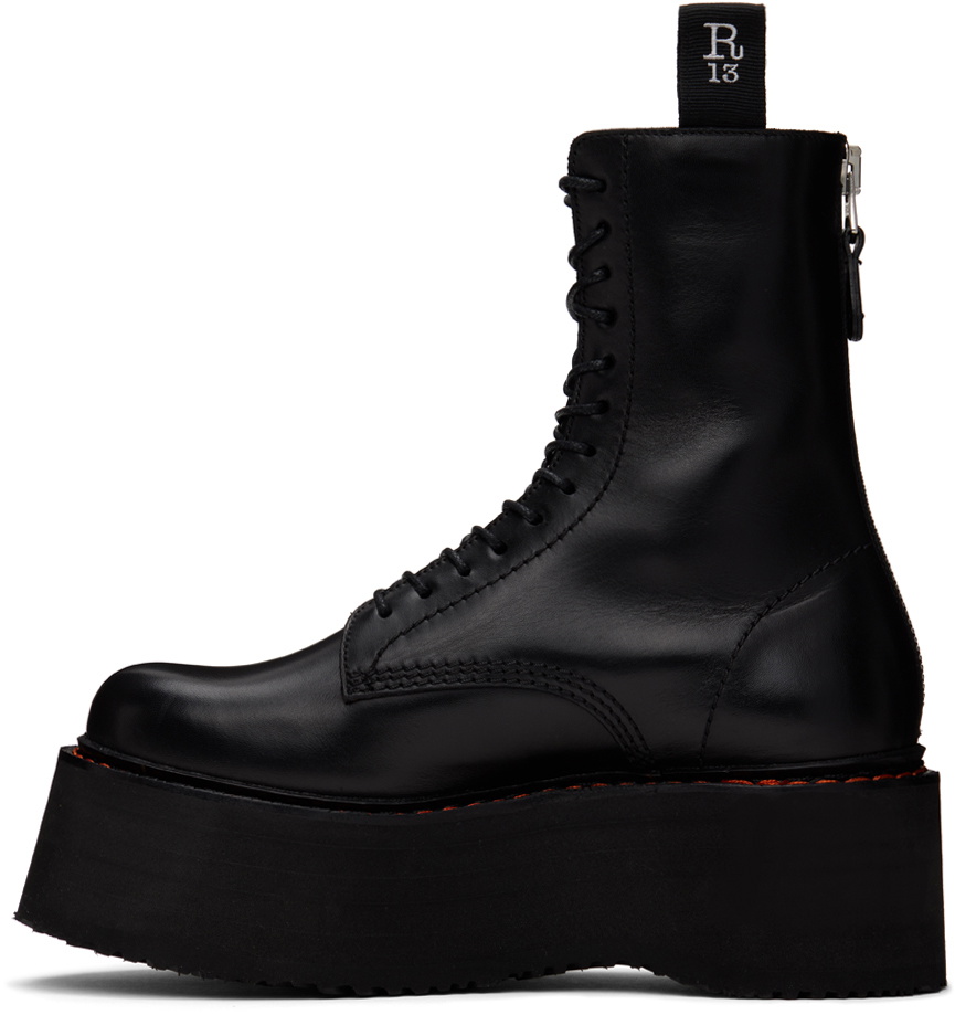 R13 Black Double Stack Boots R13