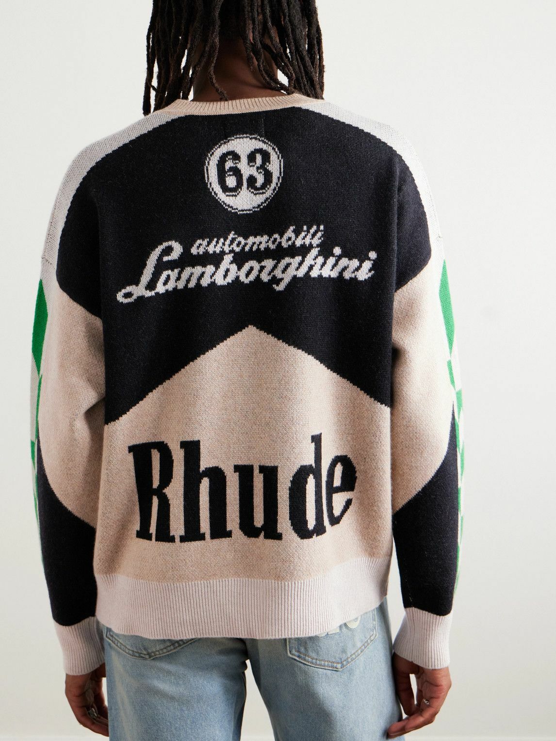 Rhude - Lamborghini Logo-Appliquéd Wool and Cashmere-Blend Sweater ...