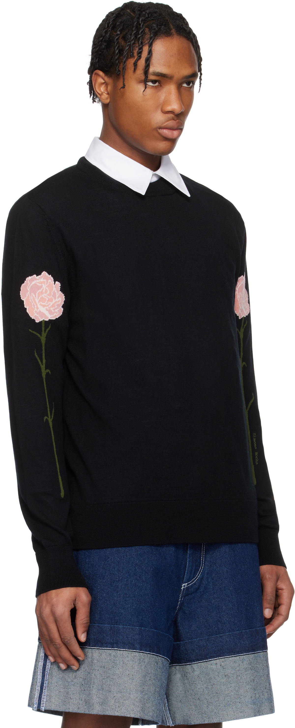 Simone Rocha Black Carnation Sweater Simone Rocha