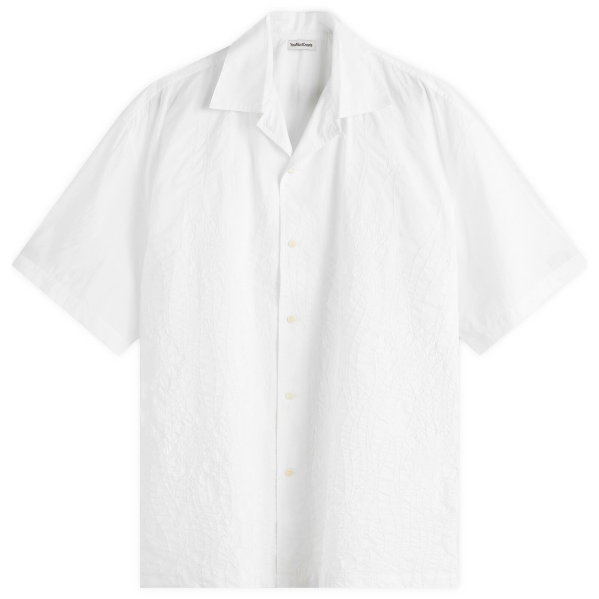 YMC Men's Sidri Embroidered Vacation Shirt in White YMC