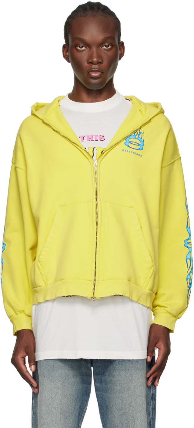 Balenciaga Yellow Burning Unity Hoodie Balenciaga