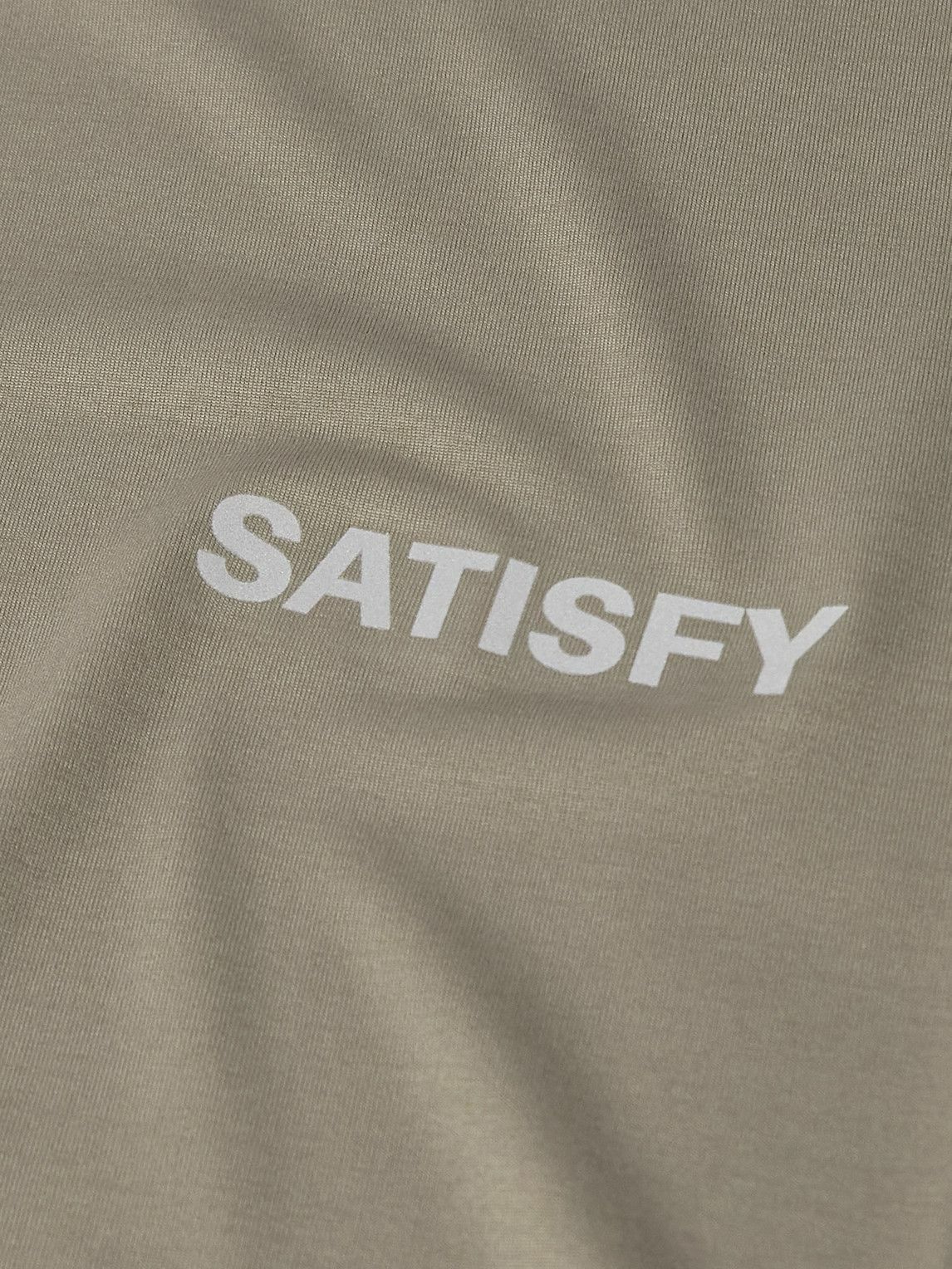 Satisfy - Logo-Print Auralite™ T-Shirt - Brown Satisfy