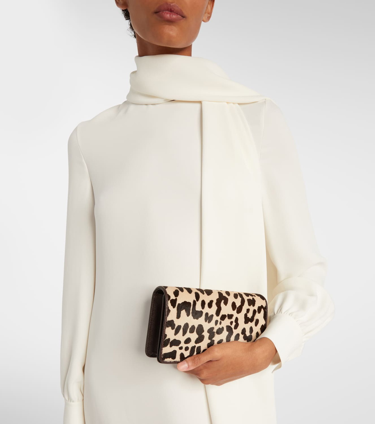 Valentino Garavani VLogo leopard-print calf hair shoulder bag Valentino ...