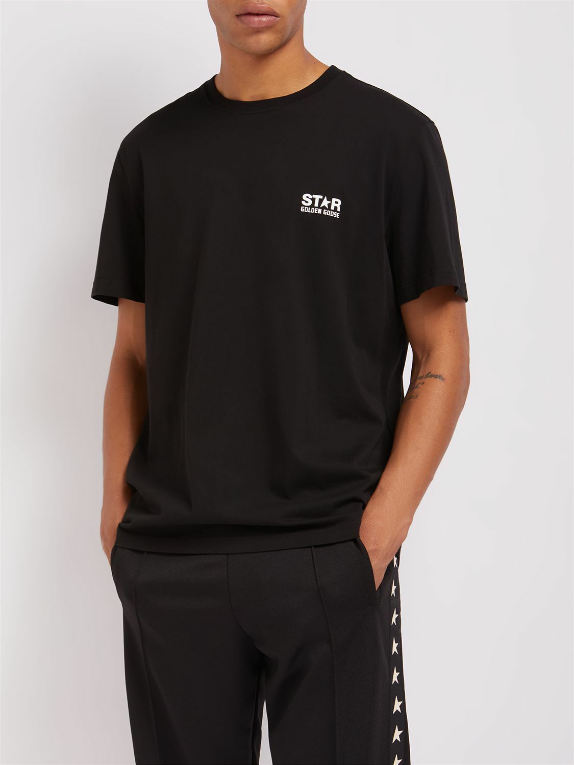 GOLDEN GOOSE - Logo Cotton Jersey T-shirt Golden Goose Deluxe Brand