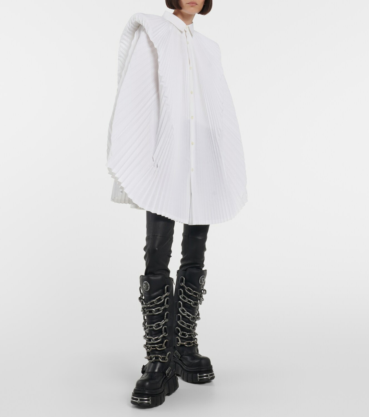 Junya Watanabe - Striped cotton-blend layered shirt Junya Watanabe