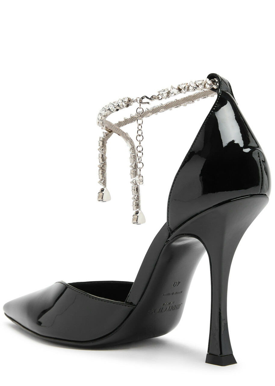 Jimmy Choo Stevie 100 Crystal-embellished Patent Leather Pumps Jimmy Choo