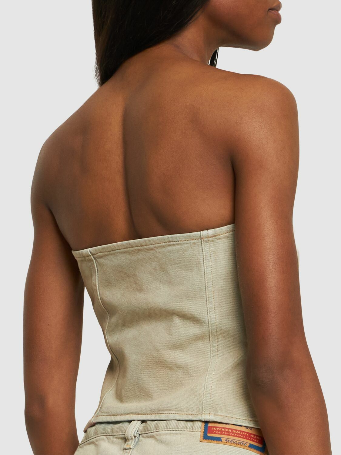 DIESEL - De Ville Strapless Cotton Denim Top Diesel