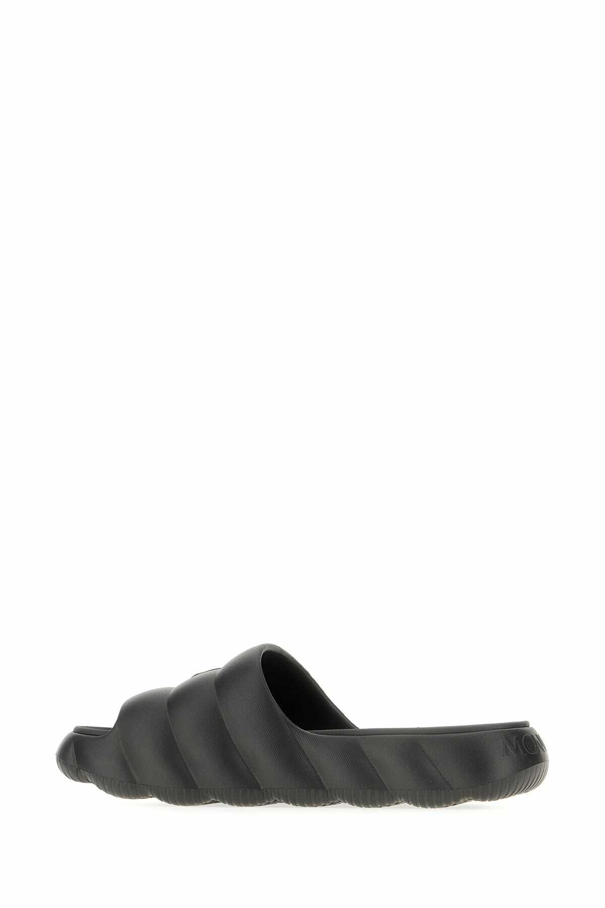 Moncler Black Rubber Lilo Slippers Moncler