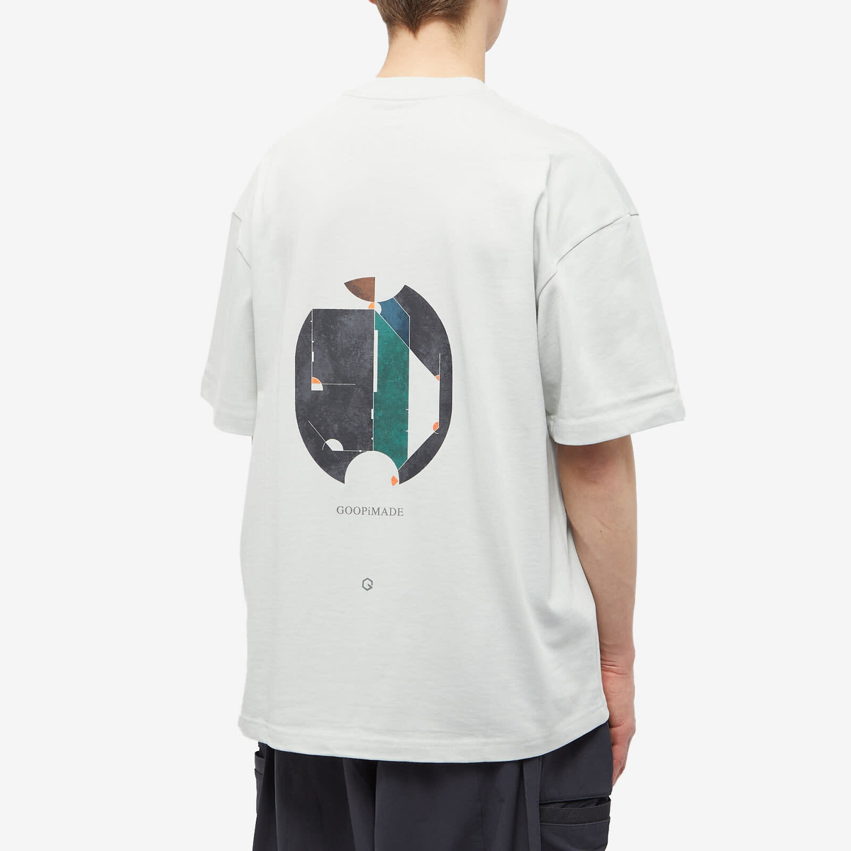 GOOPiMADE Men's R30-TG Geometry Graphic T-Shirt in Ash White GOOPiMADE