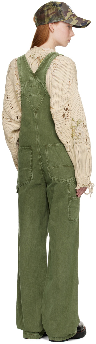 R13 Green Damon Denim Overalls R13