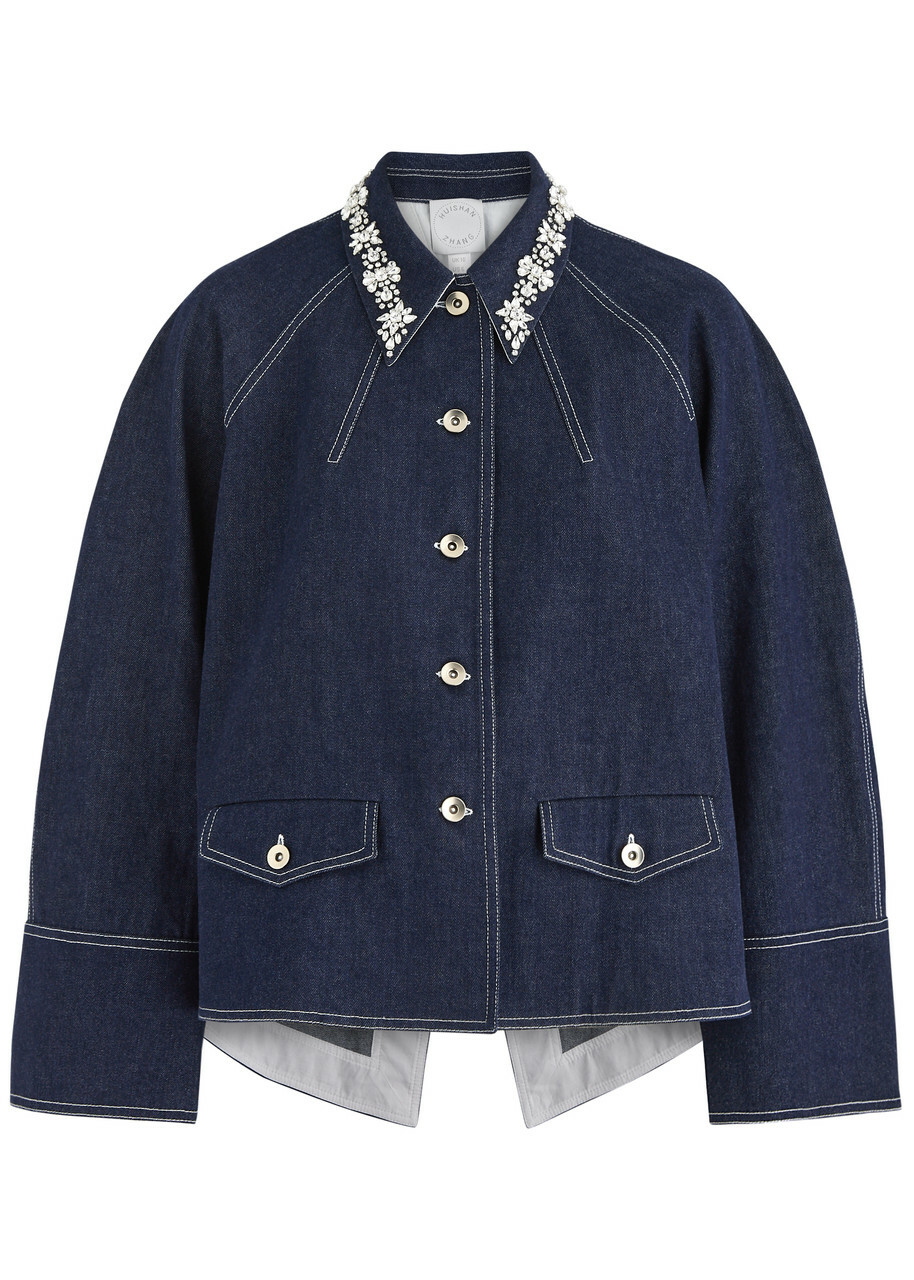 Huishan Zhang Travis Crystal-embellished Denim Jacket Blue Huishan Zhang