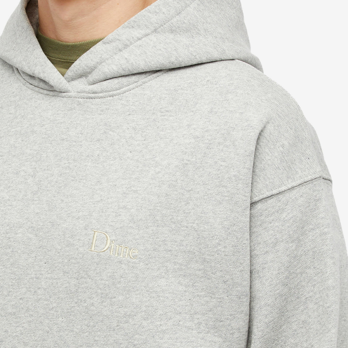 Dime Men's Classic Small Logo Hoodie in Heather Grey Dime