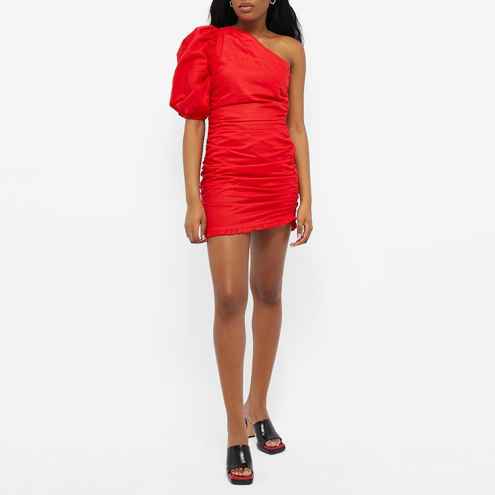 KITRI Women's Morera Cotton One Shoulder Mini Dress in Red KITRI