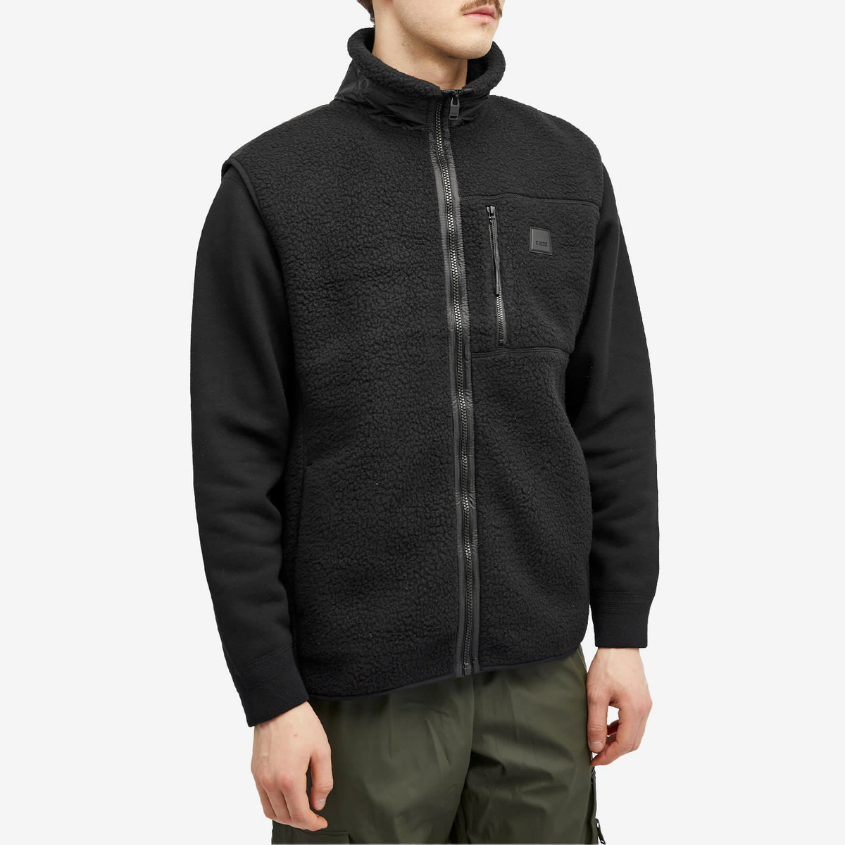 Rains Men's Yermo Fleece Vest in Black Rains