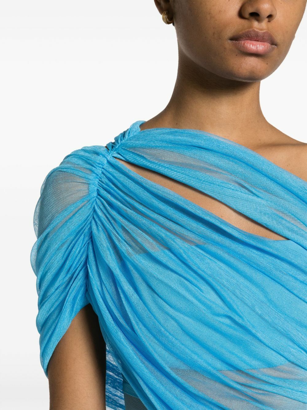 Christopher Esber Blue Magnetica Asymmetric Midi Dress Christopher Esber