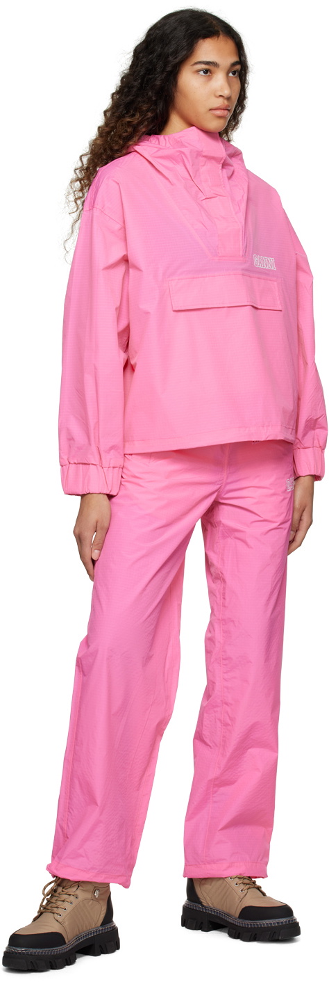 GANNI Pink Hooded Jacket GANNI