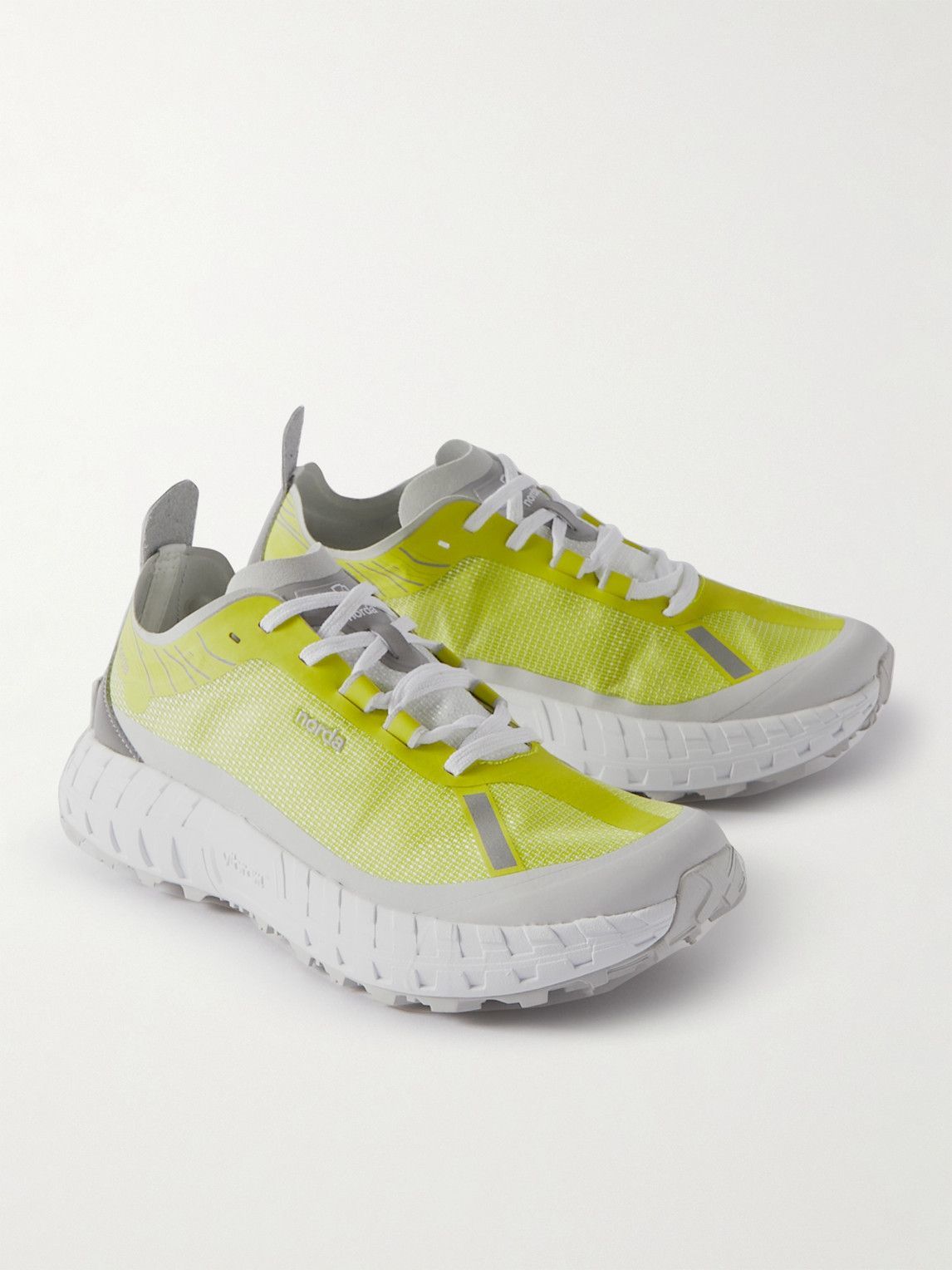 norda - 001 Neoprene-Trimmed Mesh Running Sneakers - Yellow Norda